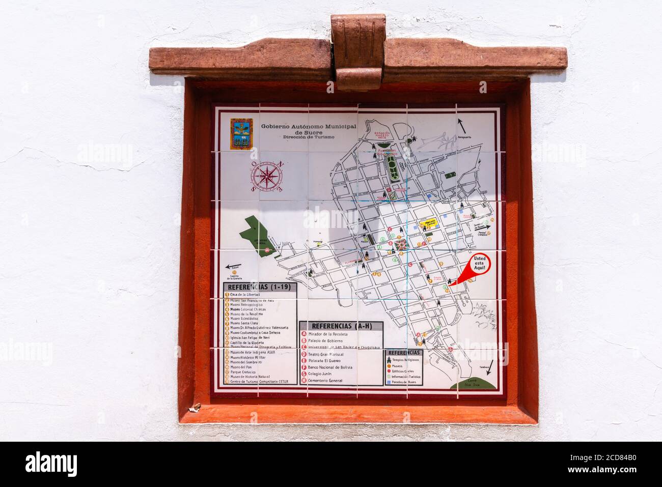 One of the many maps of the city, Sucre,constitutional capital of ...