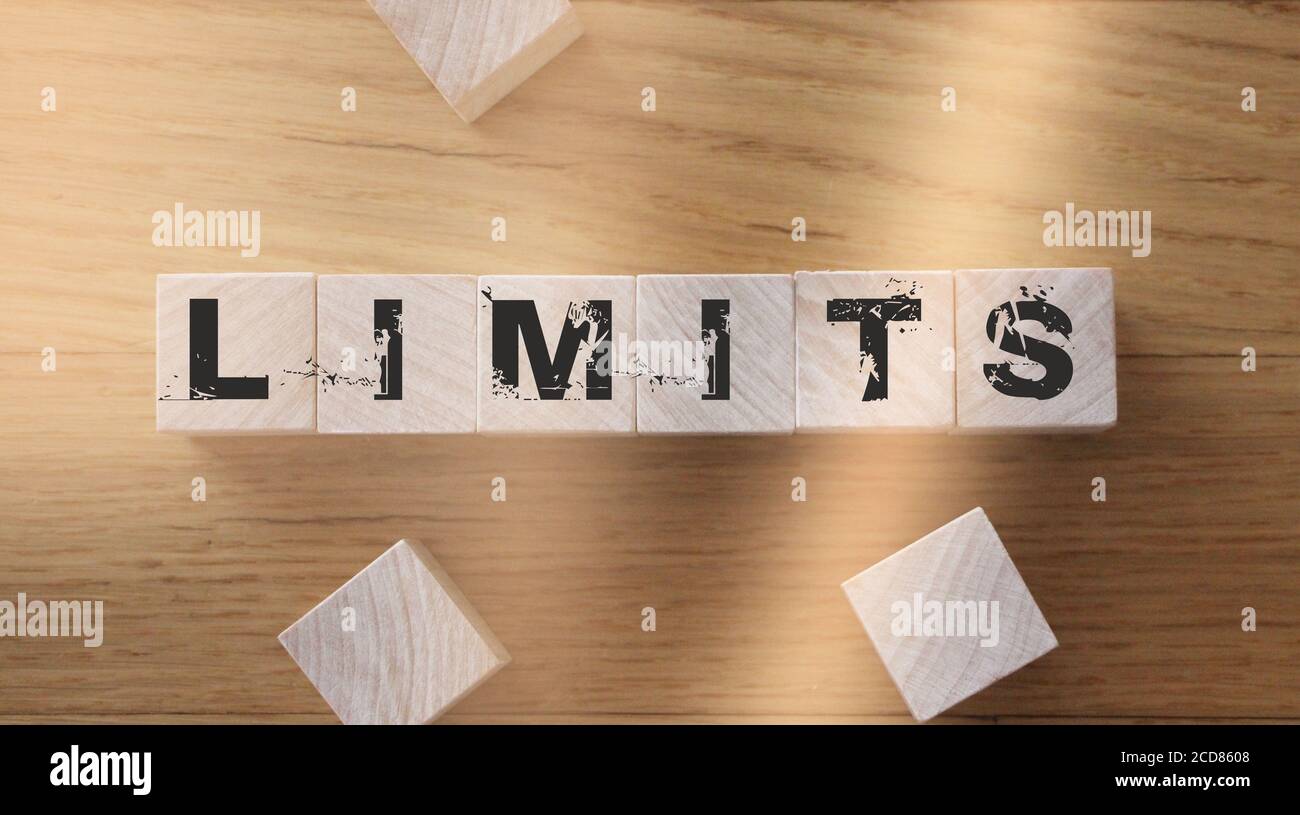 Limits Word Written In Wooden Cubes Stock Photo - Alamy