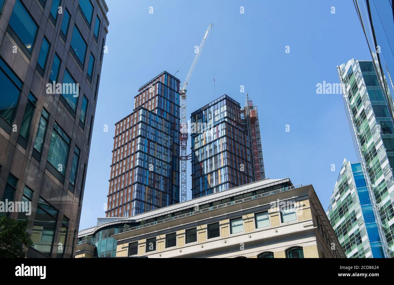 2 high rise apartment blocks under construction. London Stock Photo - Alamy