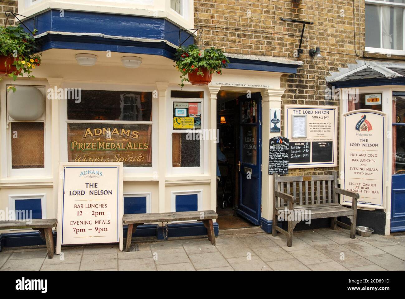 The Lord Nelson pub belonging to the local brewery, Adnams, in ...