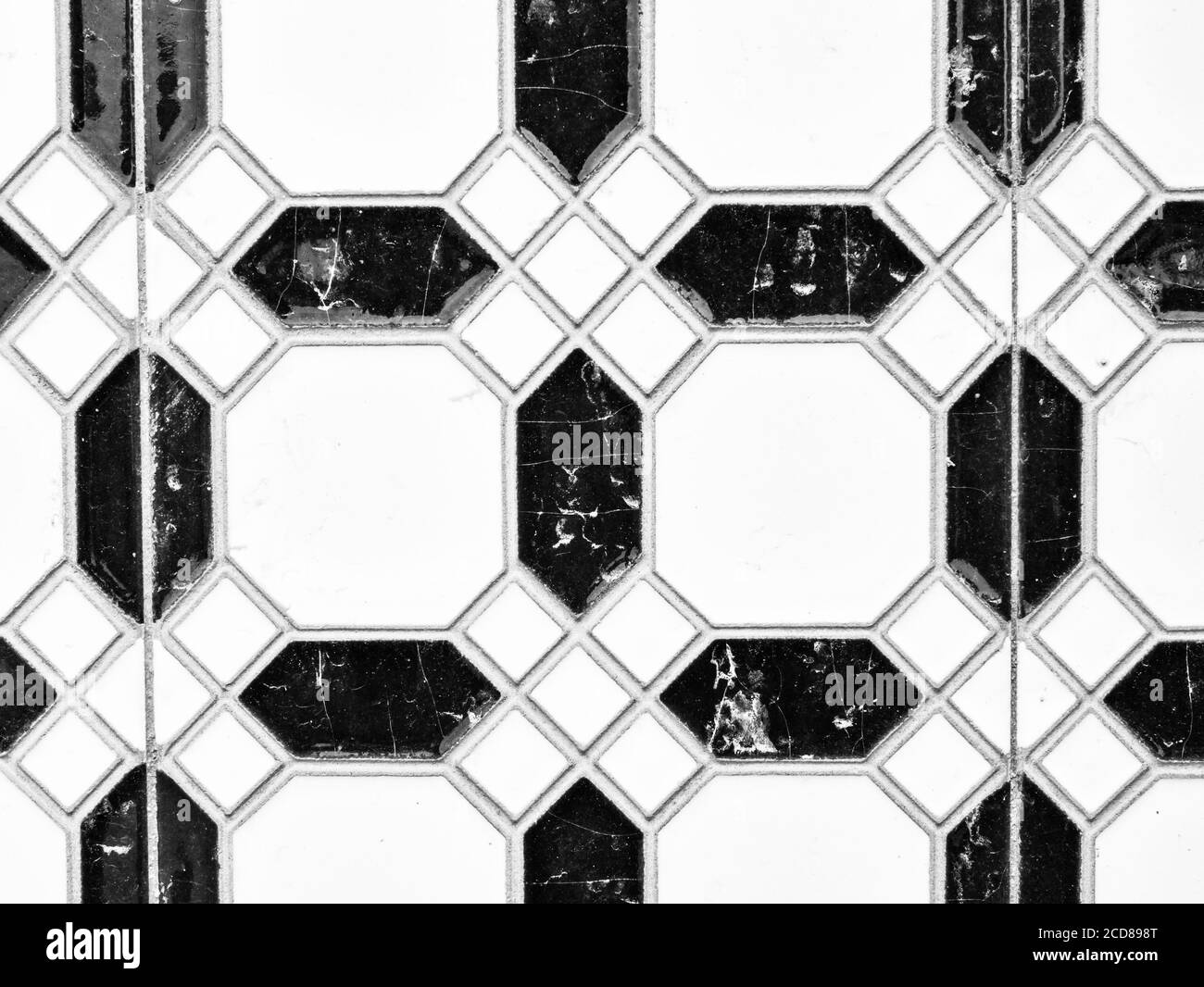 Ceramic blue tiles Black and White Stock Photos & Images - Alamy