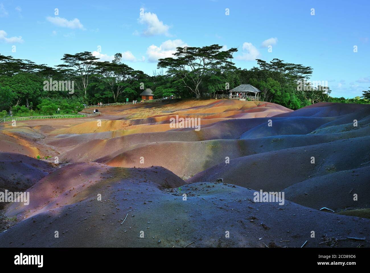 Main sight of Mauritius island. Unusual volcanic formation seven ...