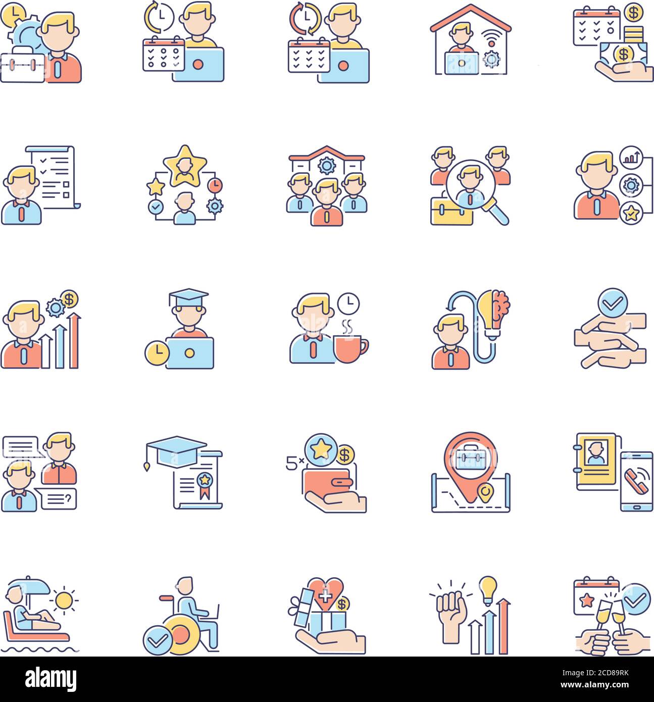 Job vacancy RGB color icons set Stock Vector Image & Art - Alamy