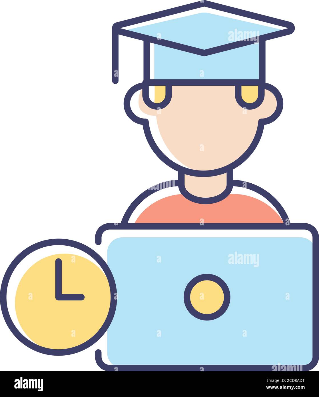 Remote education RGB color icon Stock Vector Image & Art - Alamy