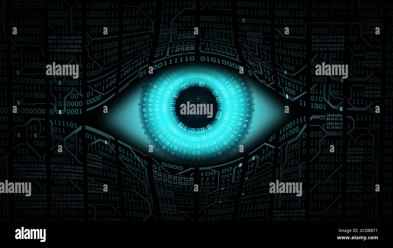 High-tech computer digital technology, global surveillance Stock Photo ...