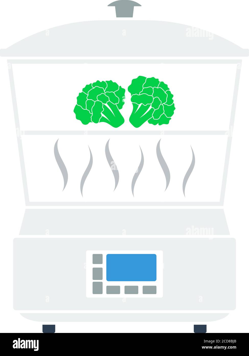 Kitchen Steam Cooker Icon. Flat Color Design. Vector Illustration Stock ...