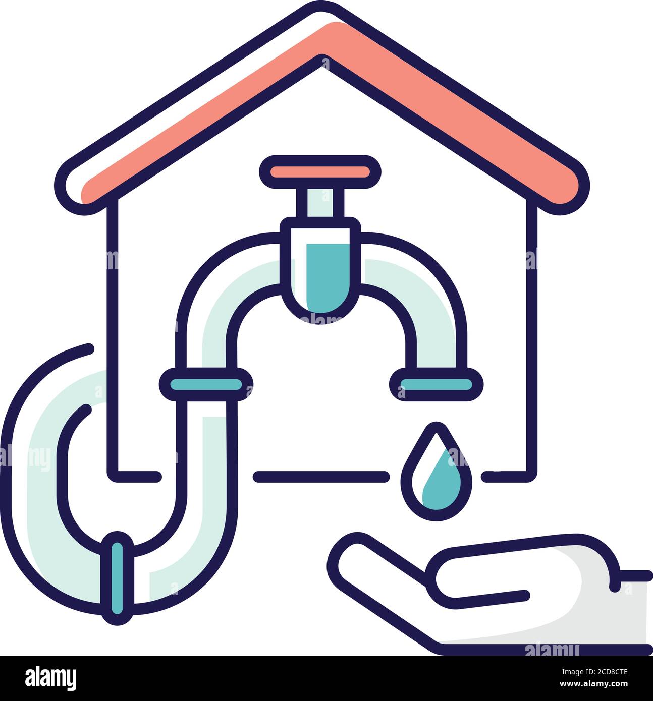 Water connection RGB color icon Stock Vector Image & Art - Alamy