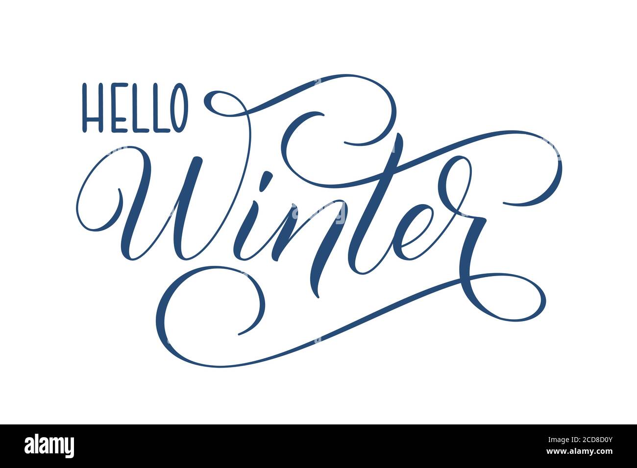 Brush calligraphy Hello Winter Stock Vector Image & Art - Alamy