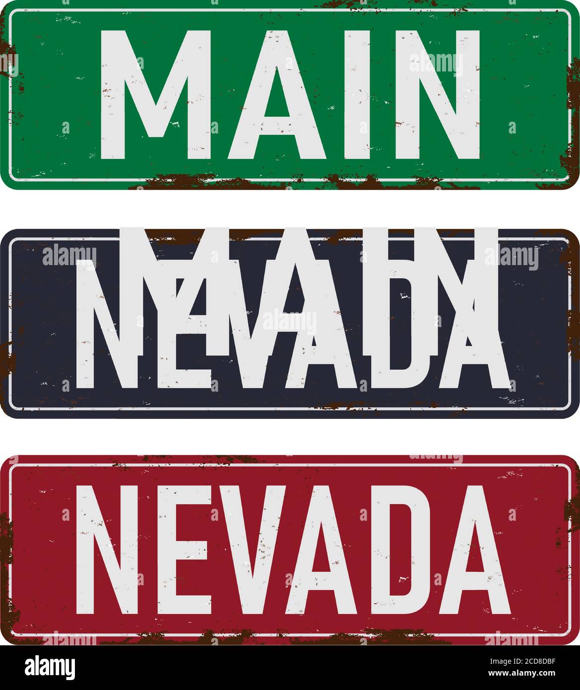 Nevada vintage rusty metal sign set on a white background, vector ...