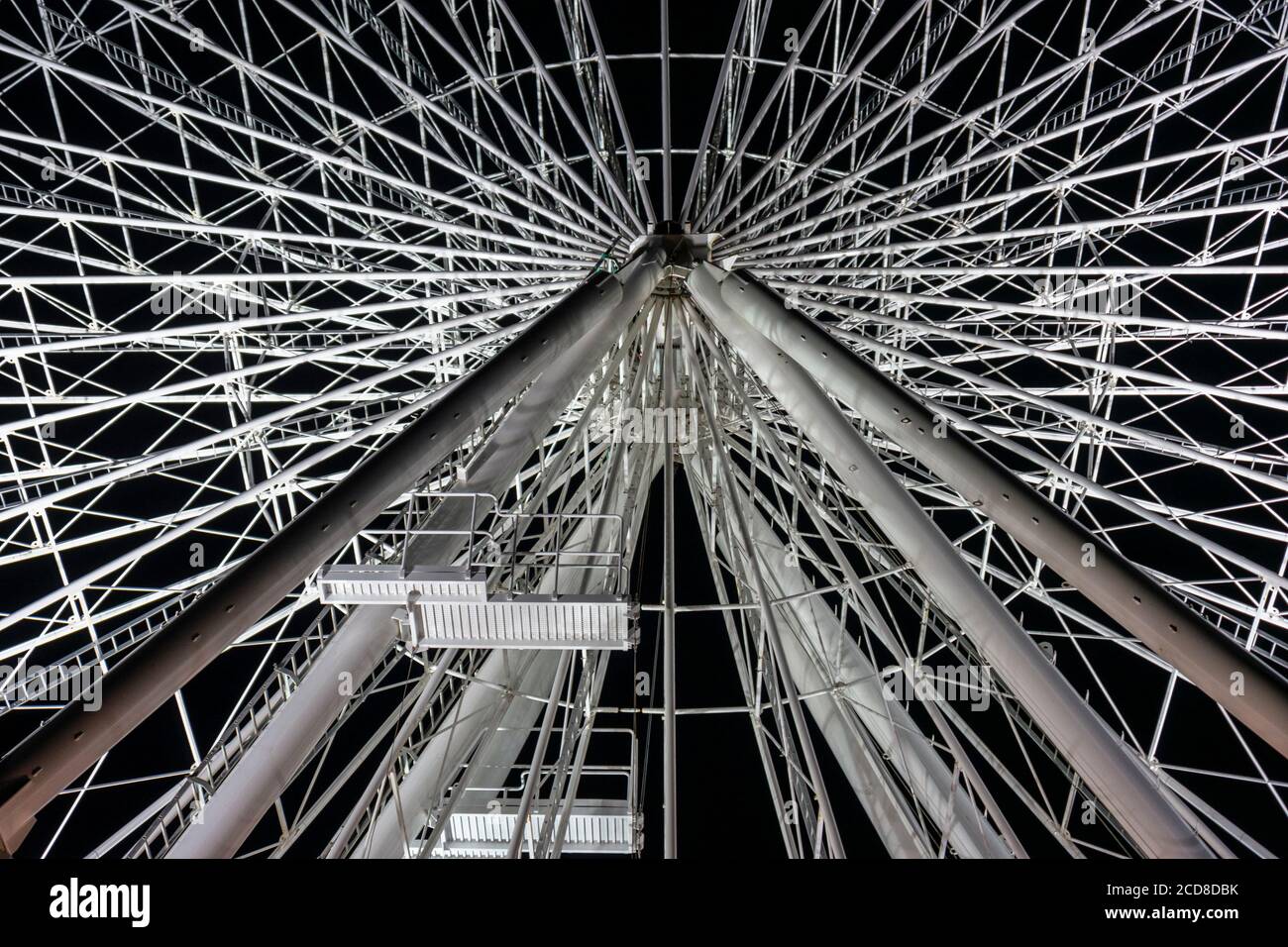 Night time image of the Worthing Observation Wheel on Worthing seafront ...