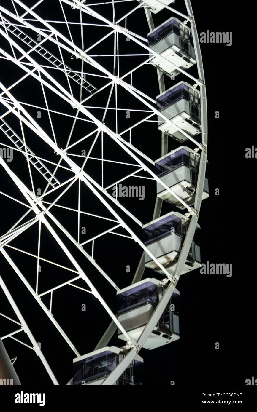 Night time image of the Worthing Observation Wheel on Worthing seafront ...