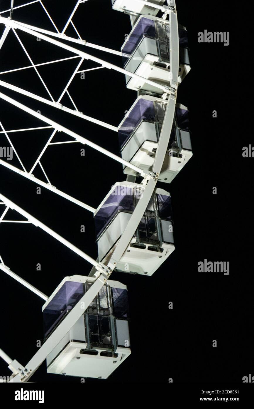 Night time image of the Worthing Observation Wheel on Worthing seafront ...