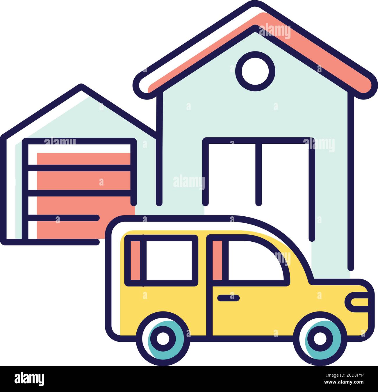 Garage building RGB color icon Stock Vector Image & Art - Alamy