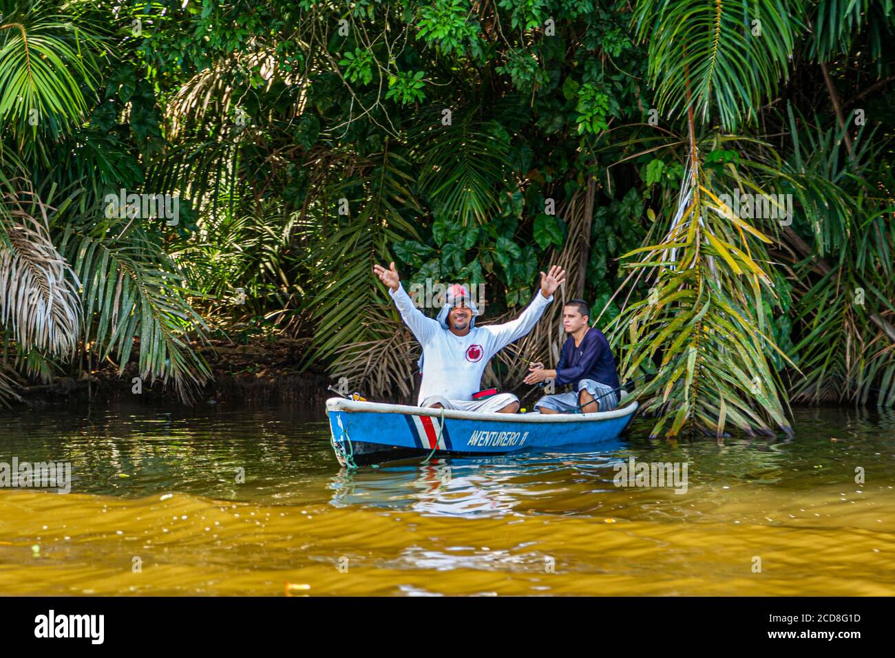 Costa Rica canal near Pacuare on the Atlantic ocean near Reventazón ...