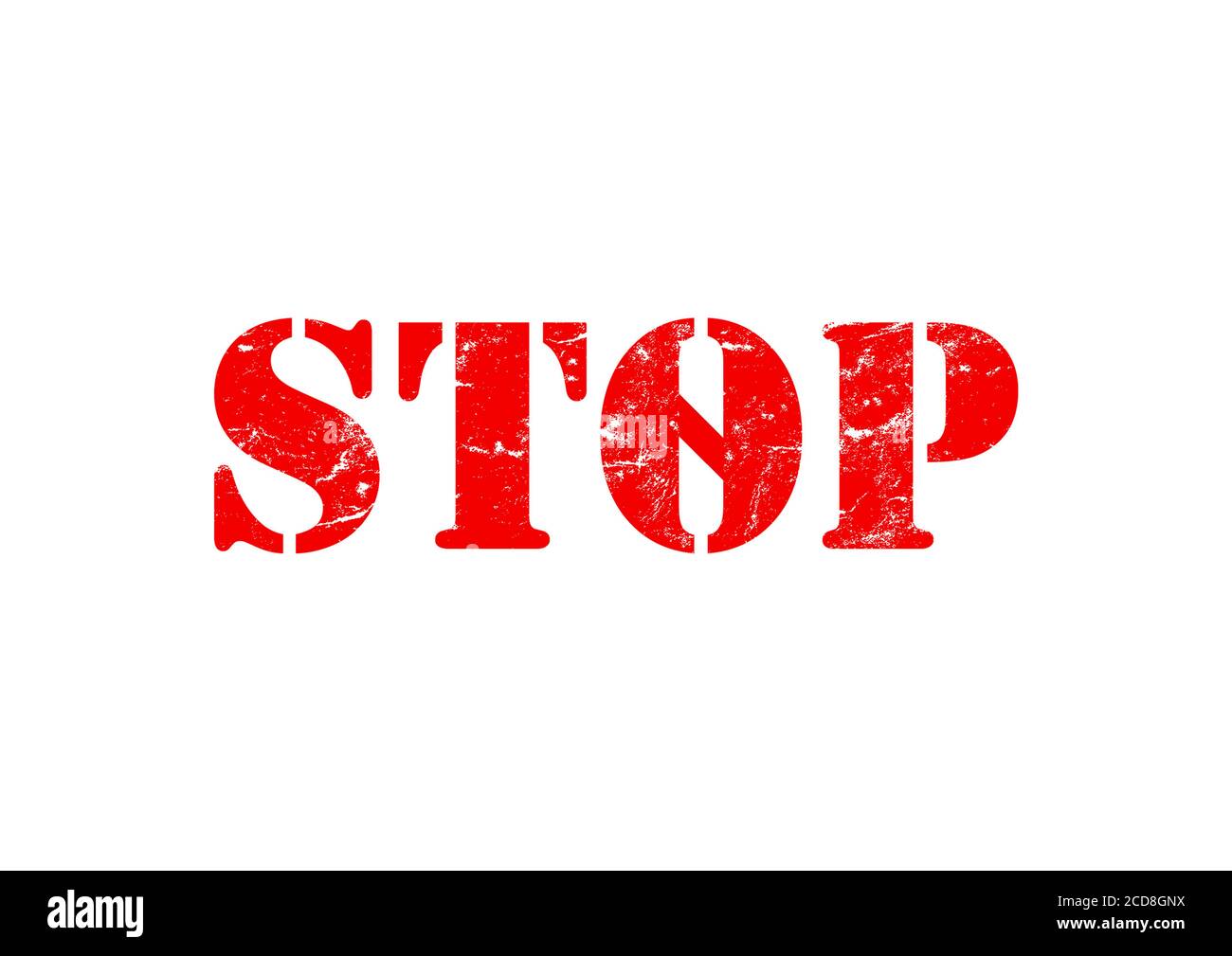 Red stop sign isolated on white background. Road retro style grunge ...