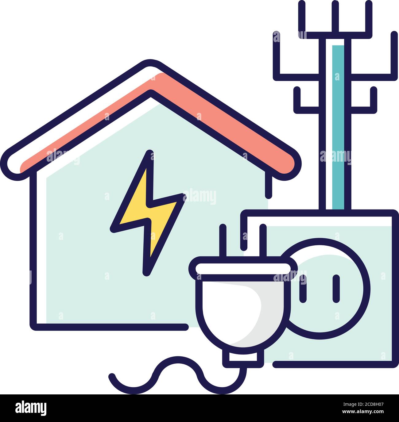 Electricity connection RGB color icon Stock Vector Image & Art - Alamy