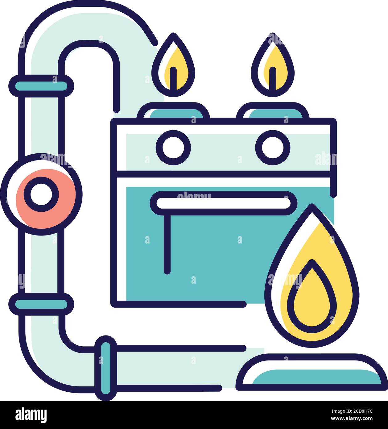 Gas pipework RGB color icon Stock Vector Image & Art - Alamy