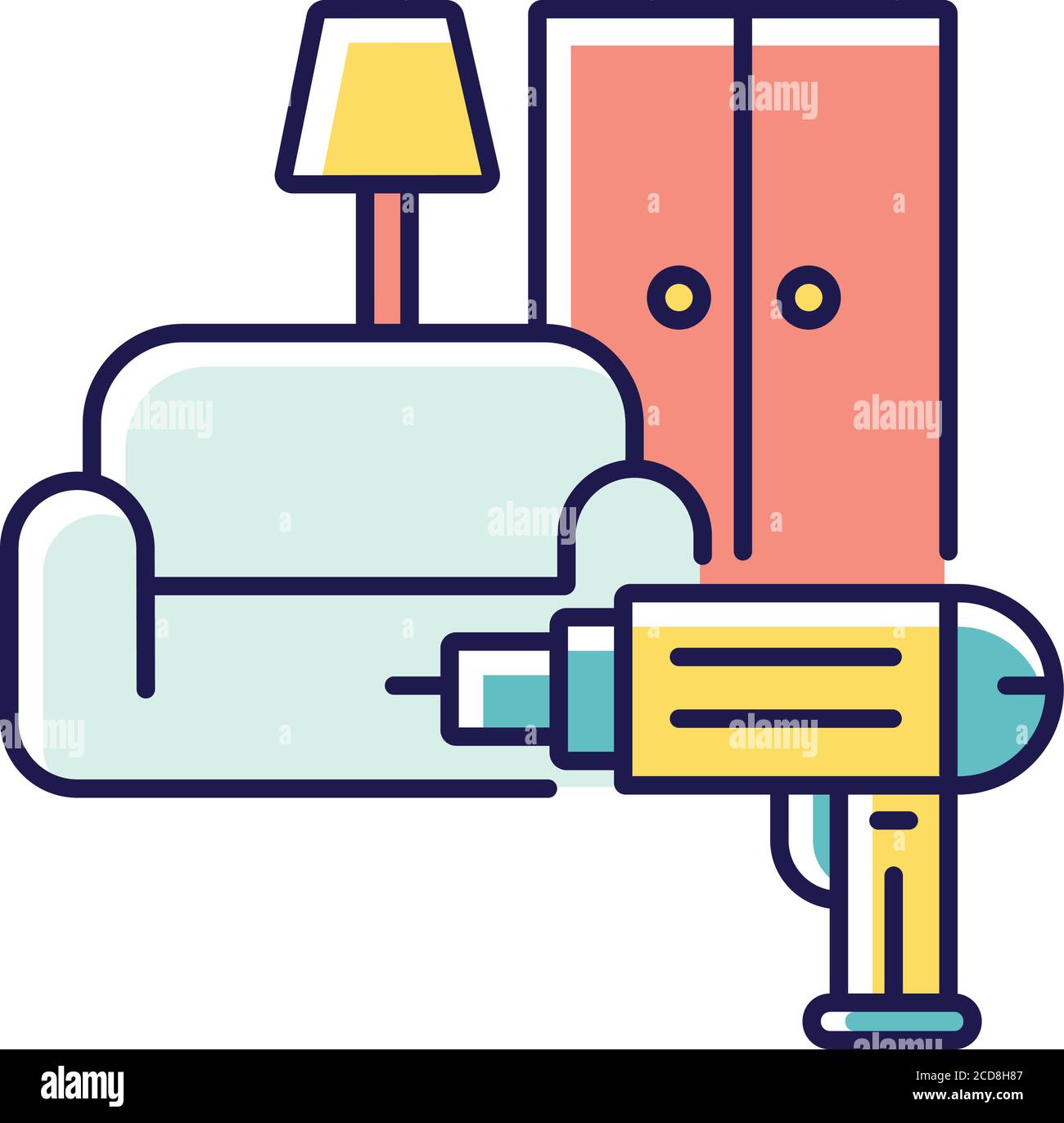 Furniture installation RGB color icon Stock Vector Image & Art - Alamy