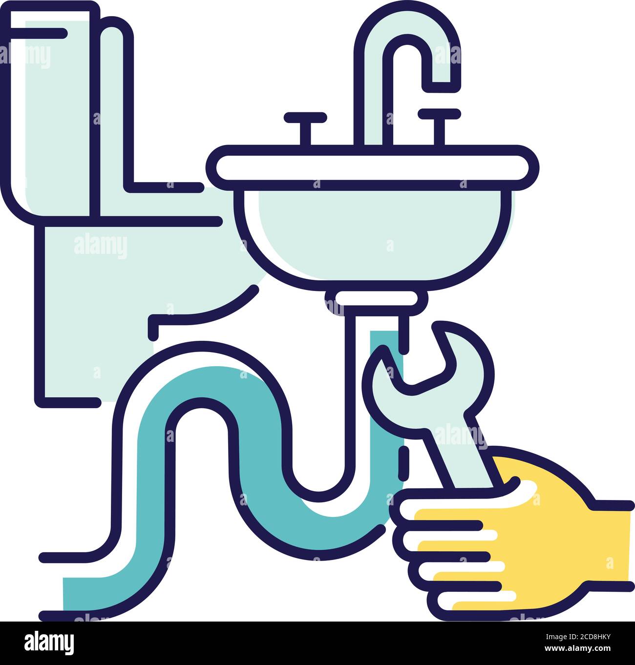 Plumbing installation RGB color icon Stock Vector Image & Art - Alamy