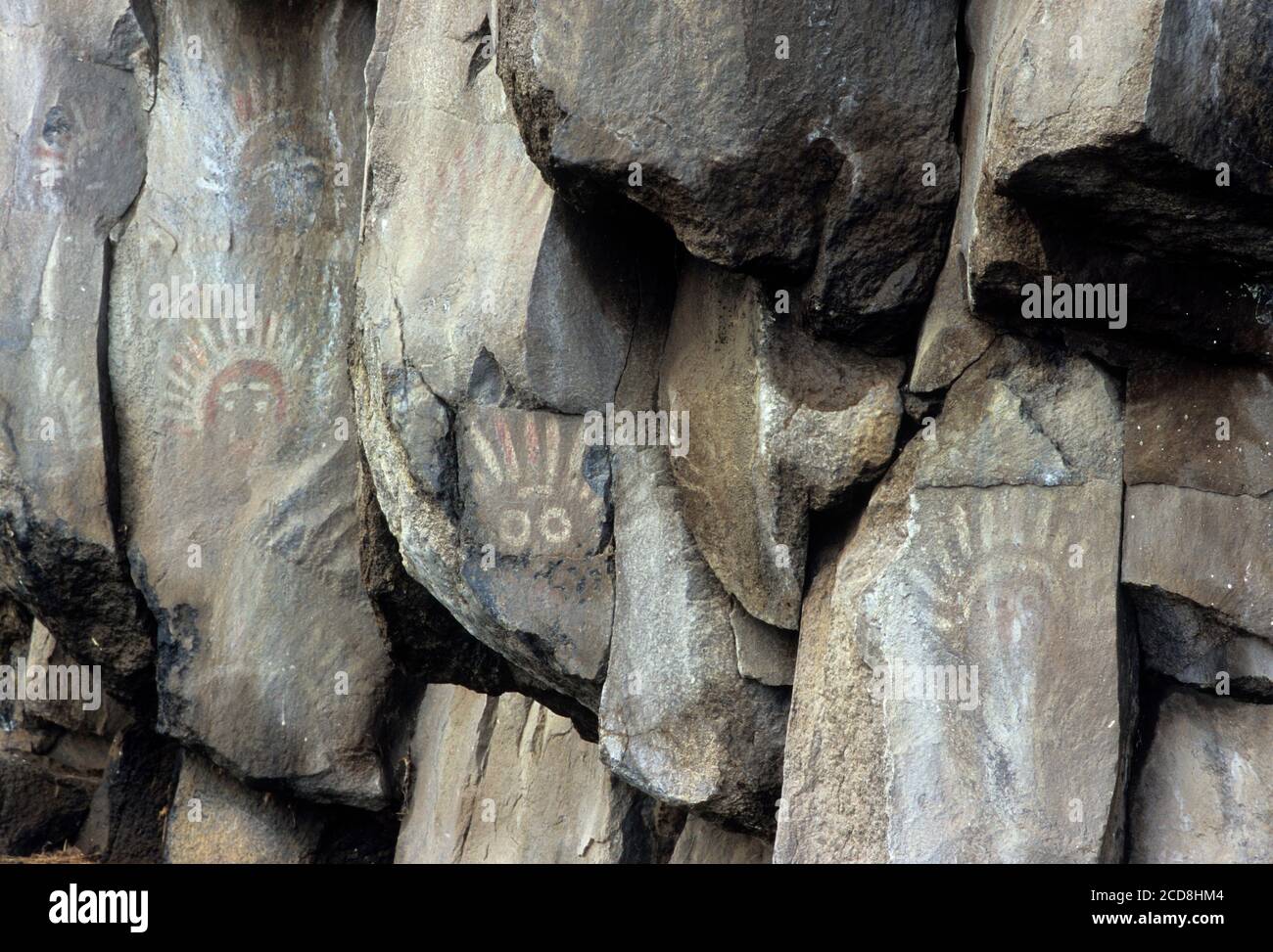 Pictograph, Indian Painted Rocks State Park, Washington Stock Photo - Alamy