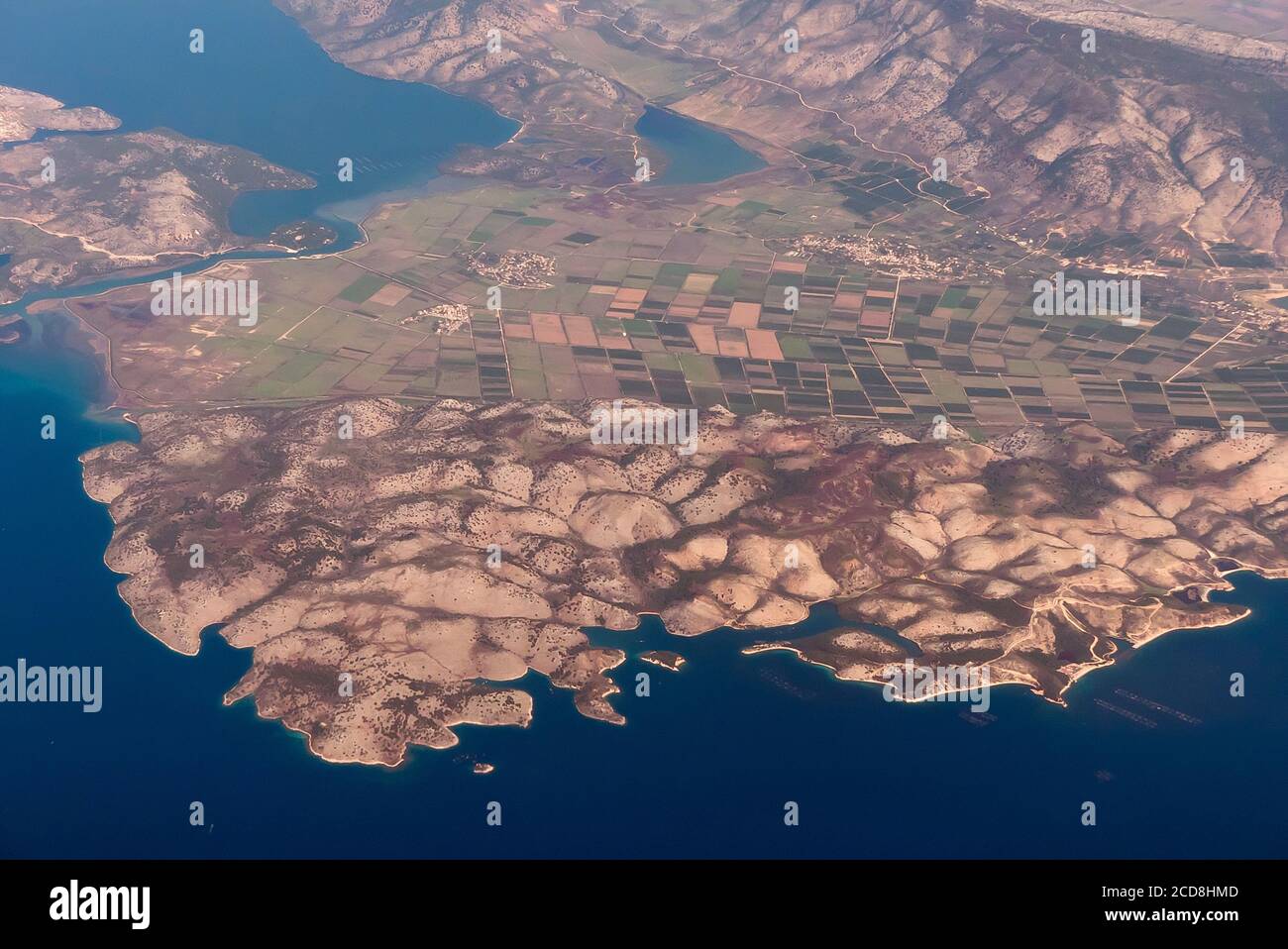 Albania: A fertile river valley near the city of Ksamil, showing the ...