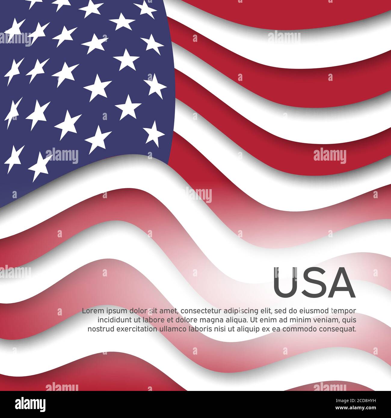 Wavy pattern - USA flag. Creative background for american patriotic ...
