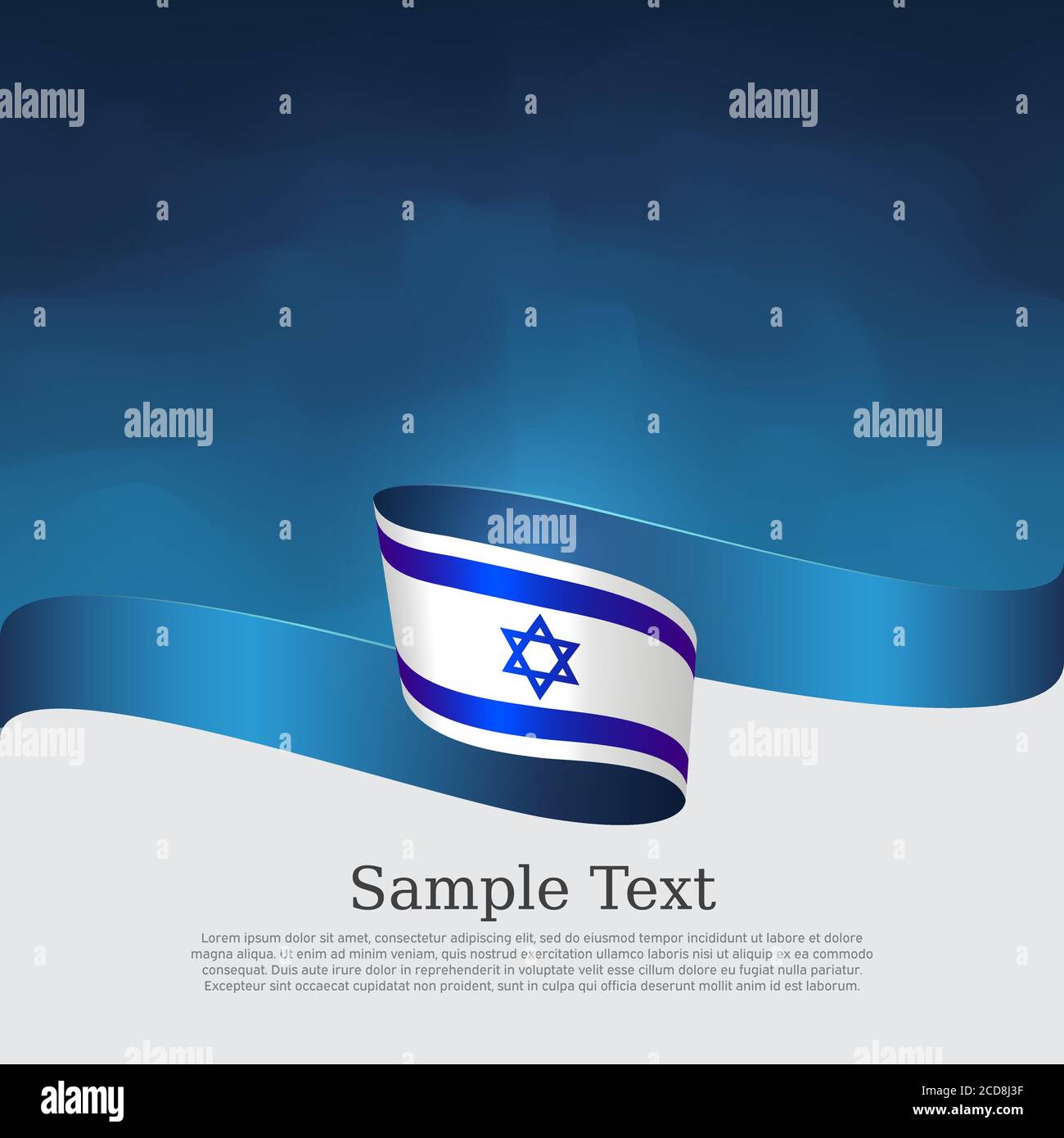 Israel flag background. Color wavy ribbons of the flag of israel on a ...