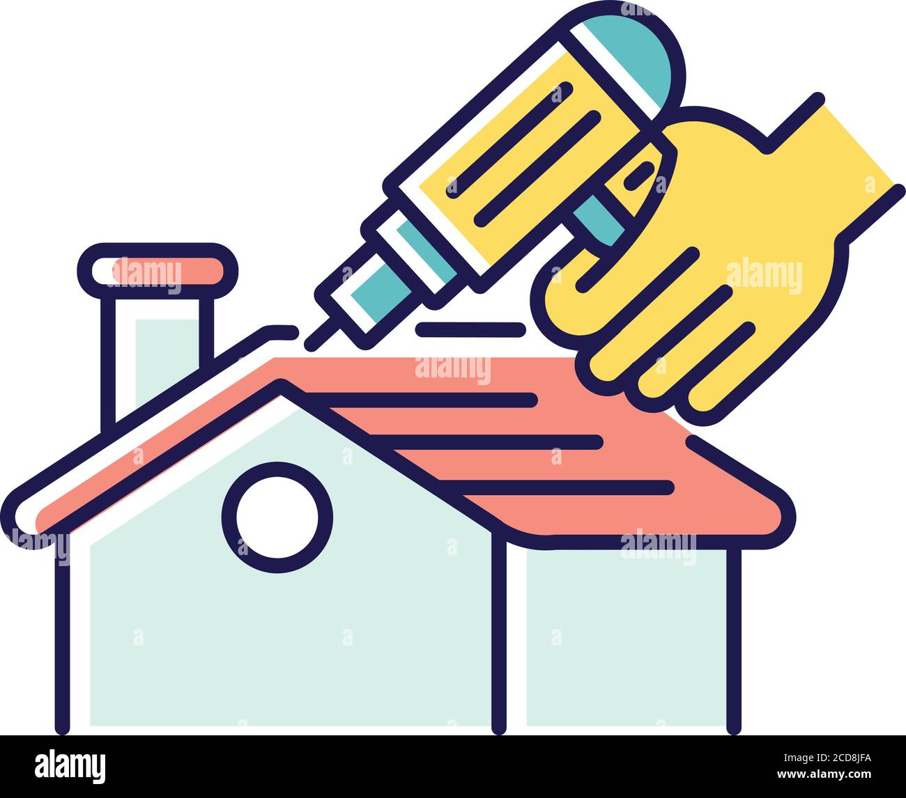 Roof constructing RGB color icon Stock Vector Image & Art - Alamy
