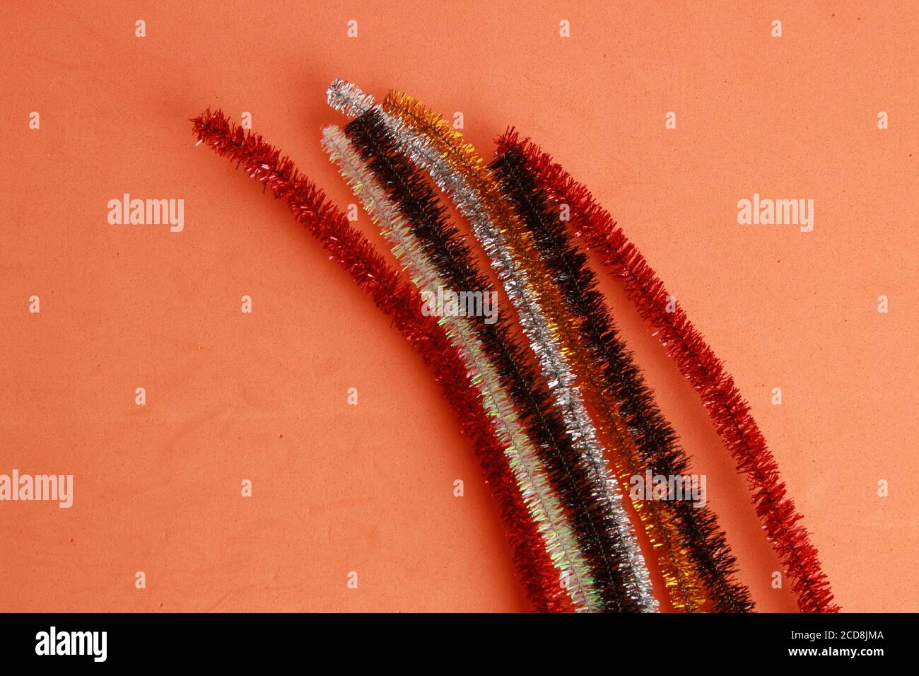 Top view of colorful pipe cleaners for craft making Stock Photo - Alamy