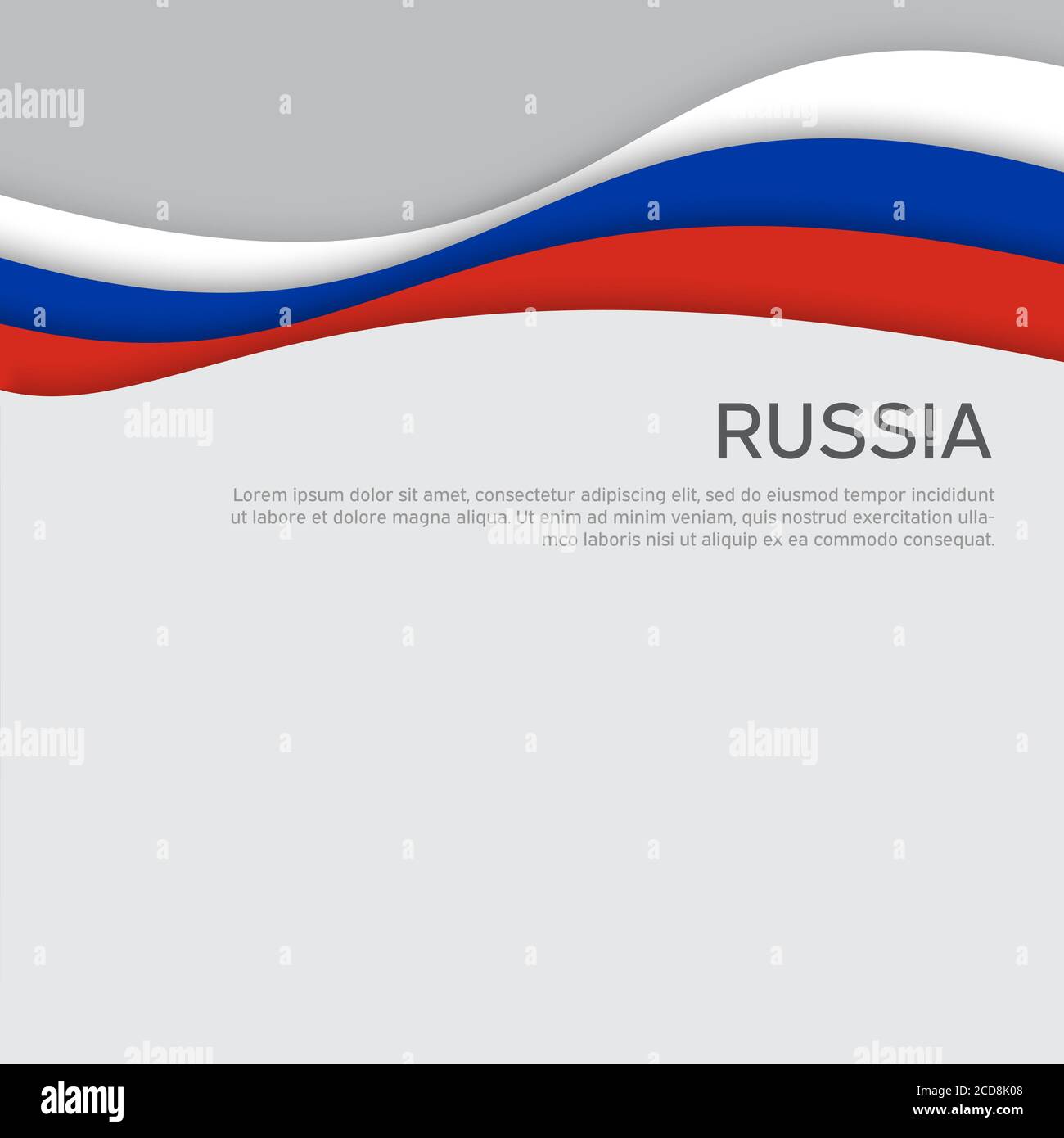 Abstract waving flag of russia. Paper cut style. Creative background ...