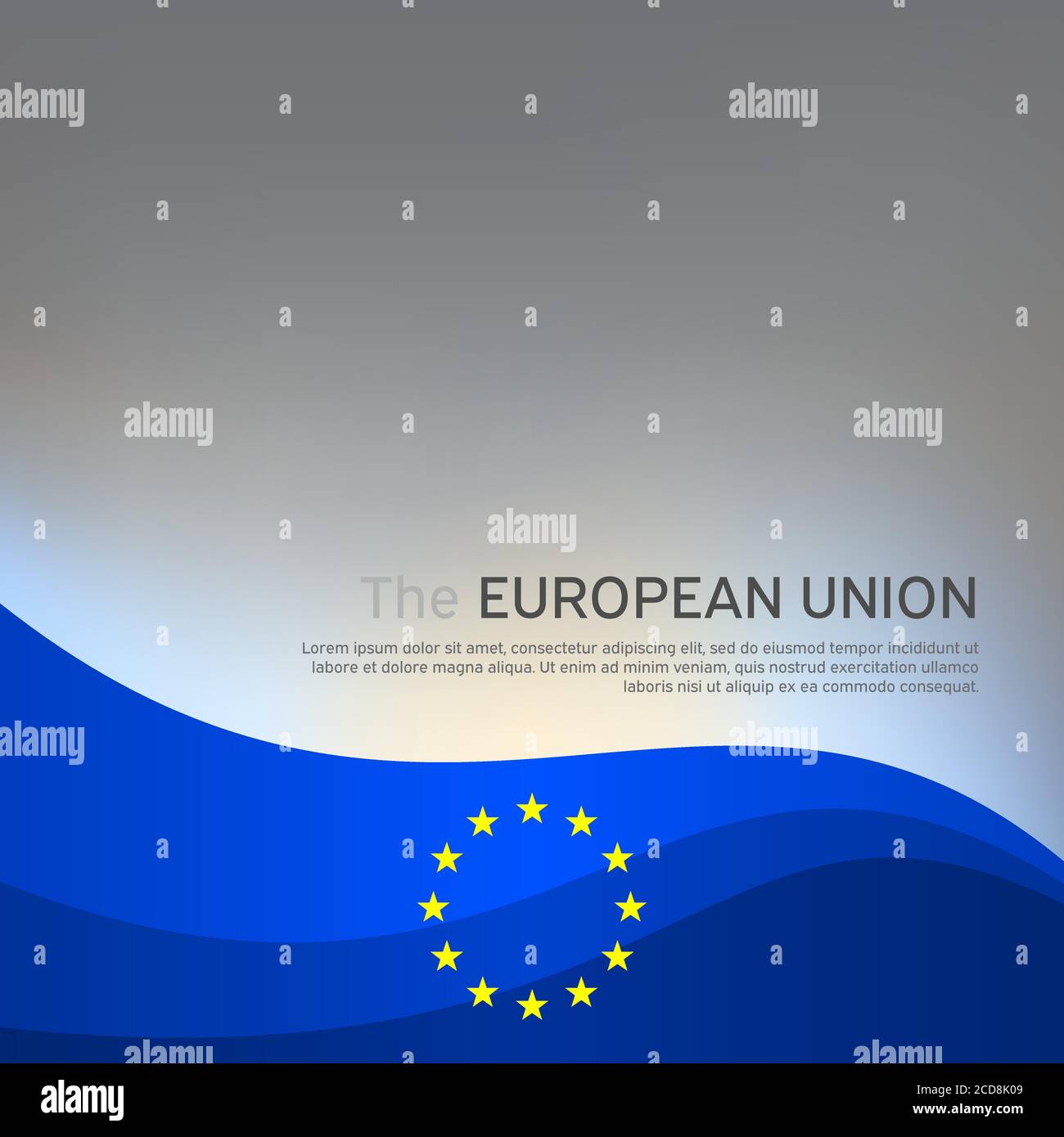 Cover, banner in the colors of the European Union. Background - wavy ...