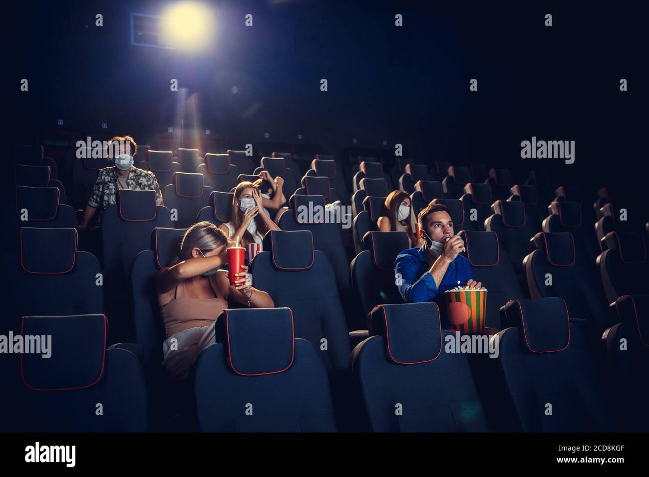 Cinema, movie theatre during quarantine. Coronavirus pandemic safety ...