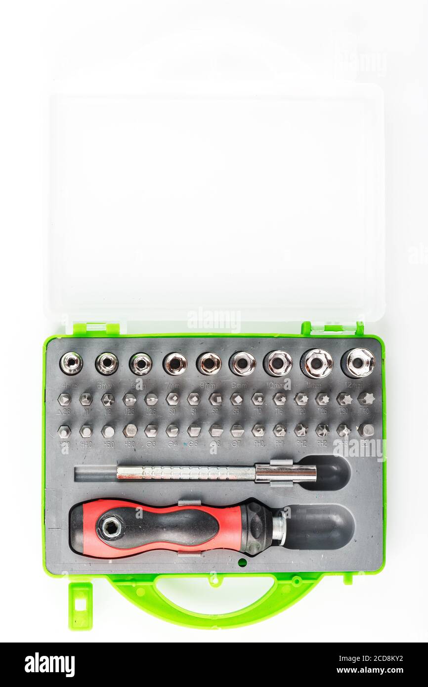 Set of screwdriver attachments Cut Out Stock Images & Pictures - Alamy