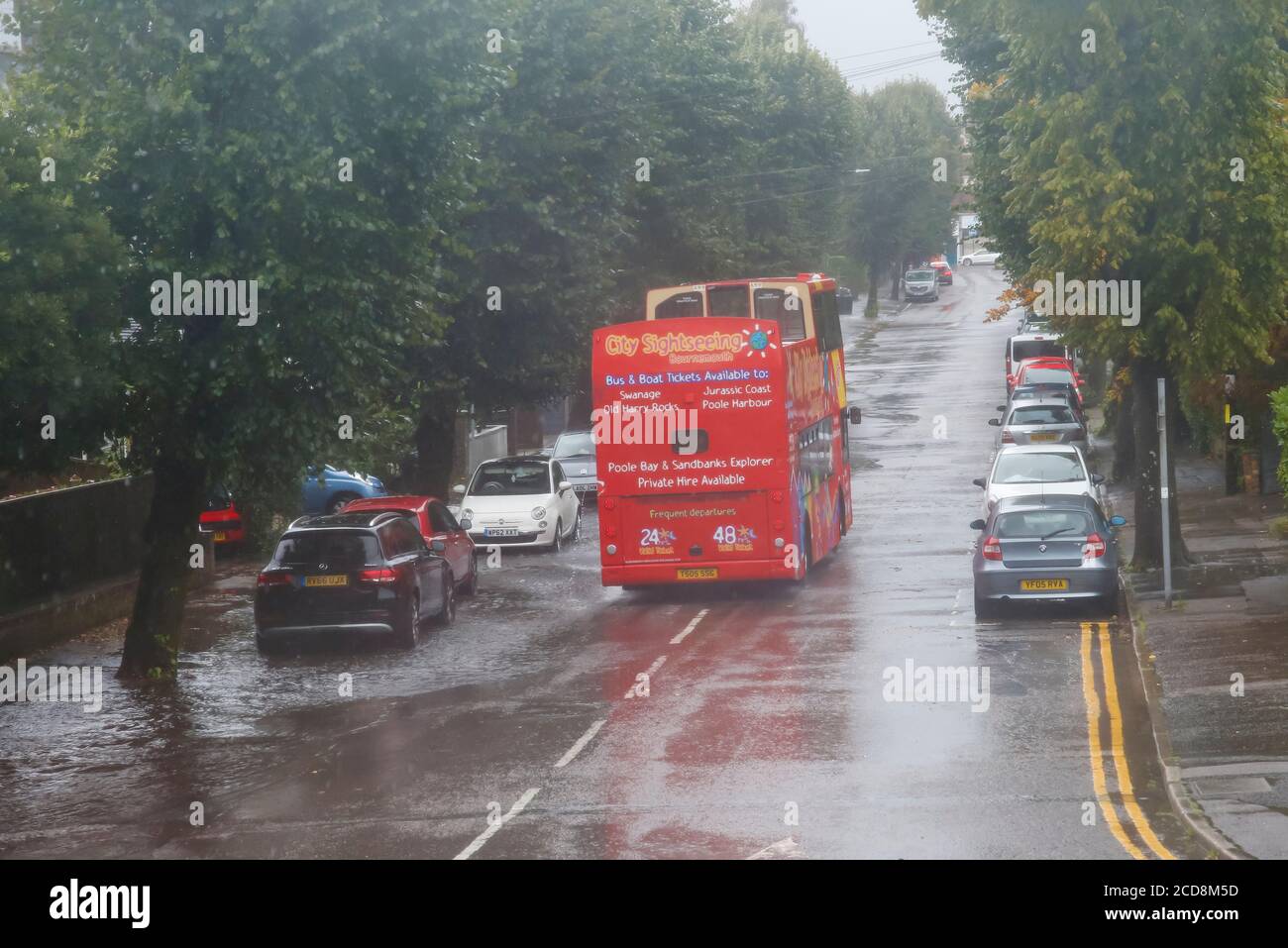 Bournemouth, Dorset UK. 27th August 2020. UK weather: torrential rain ...