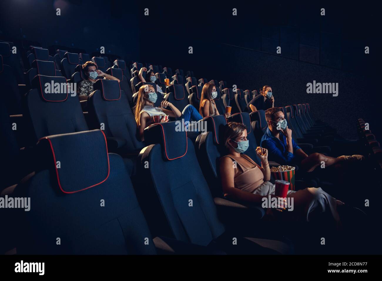 Cinema, movie theatre during quarantine. Coronavirus pandemic safety ...