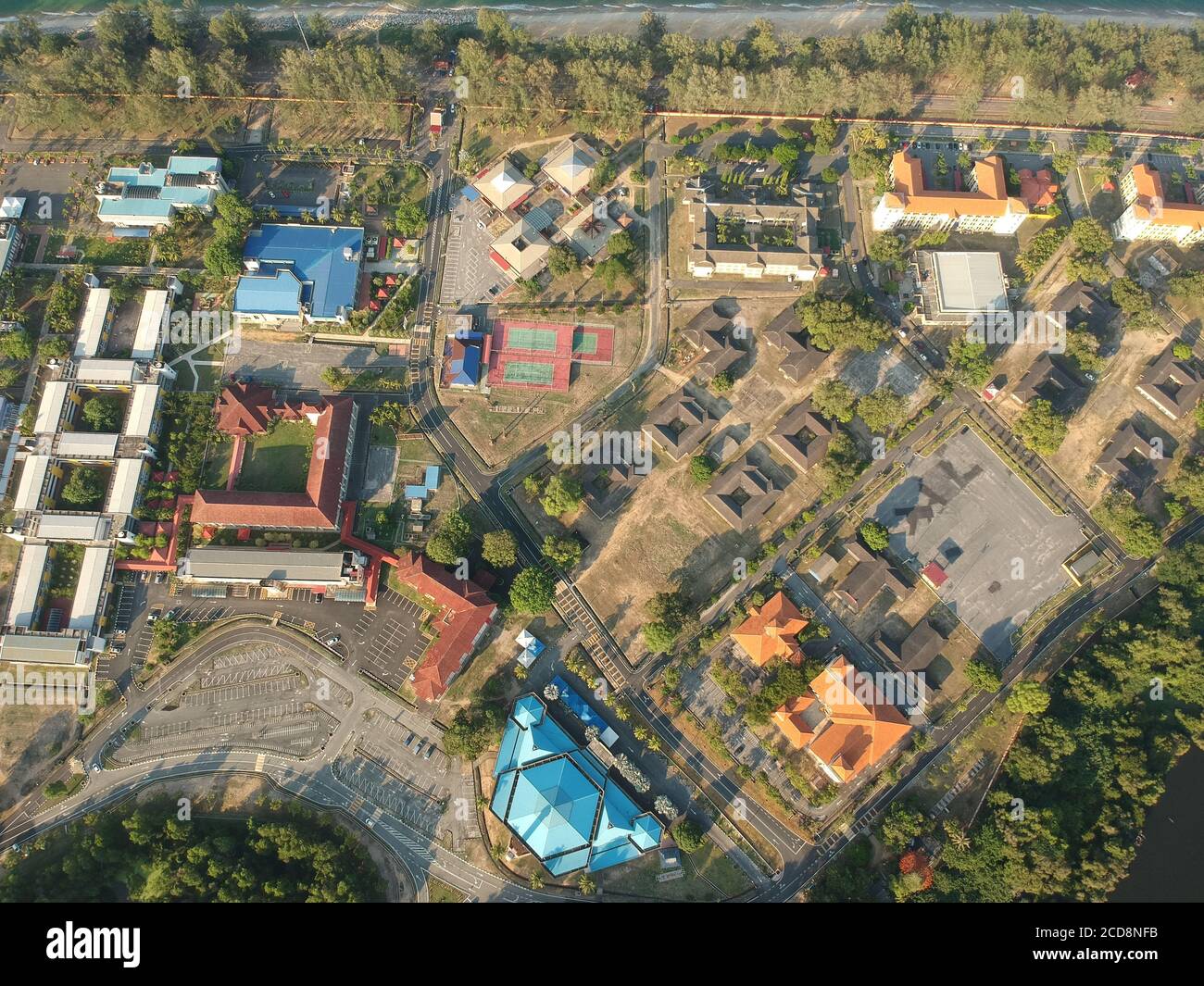 An Aerial view of urbanization by the sea Stock Photo - Alamy