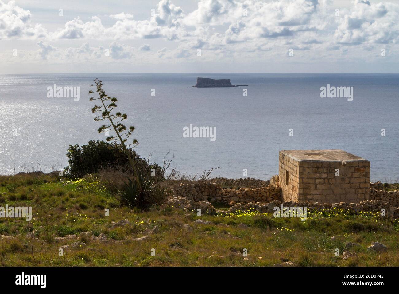 Seascape with Filfla islet in Malta Stock Photo - Alamy