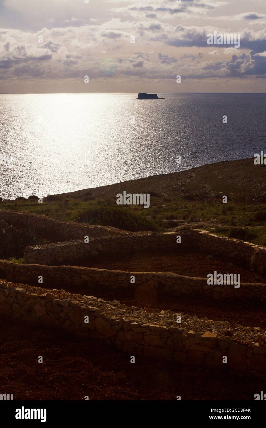 Seascape with Filfla islet in Malta Stock Photo - Alamy