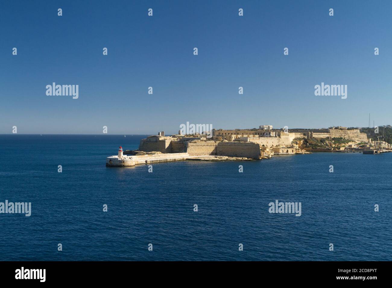 View of Fort Ricasoli at the entrance of Valletta Grand Harbour, Malta ...