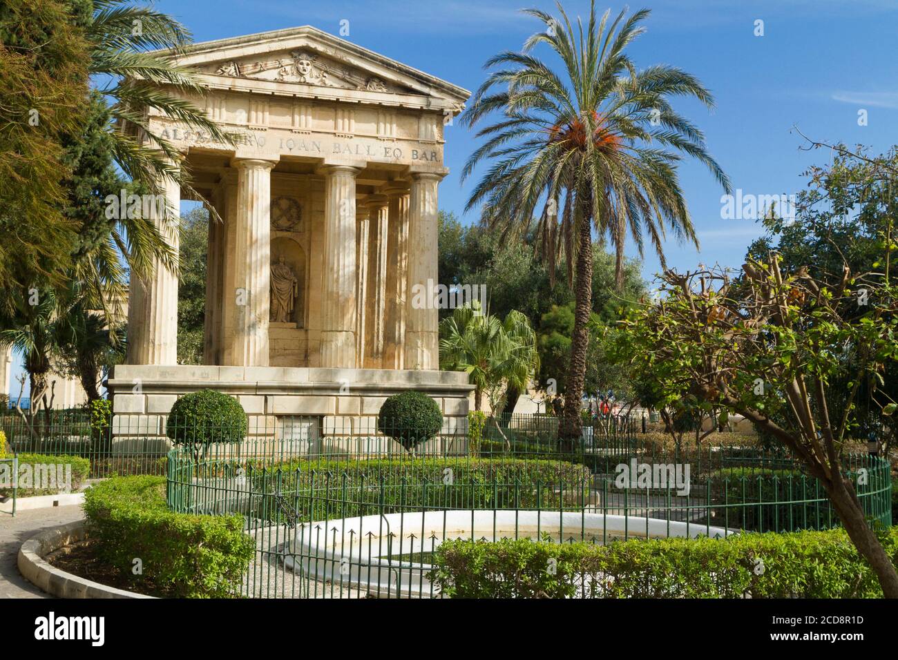 The Monument to Sir Alexander Ball in the Lower Barrakka Gardens in ...