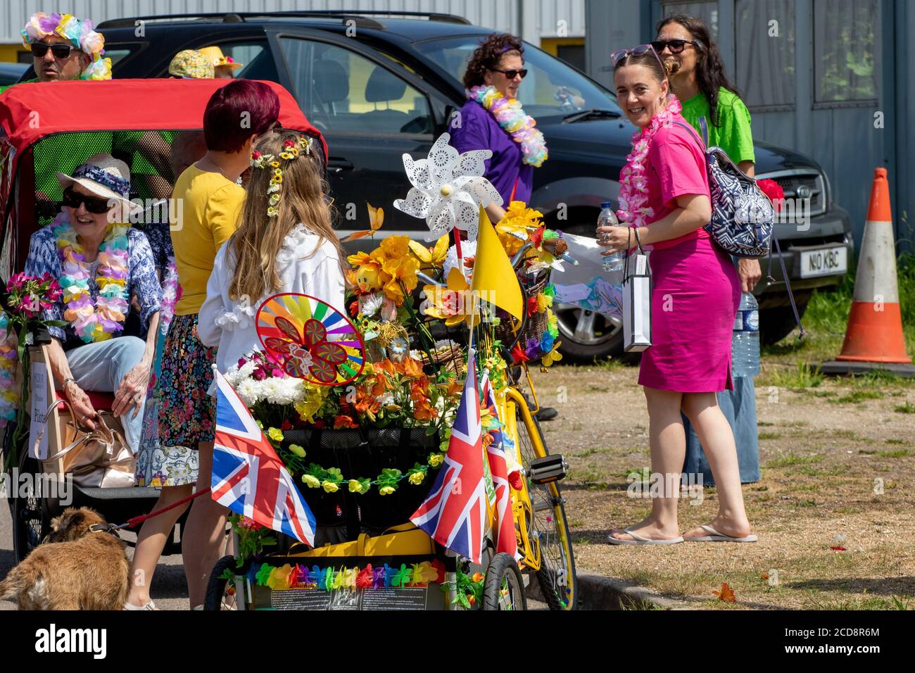 People getting ready for a parade Stock Photo - Alamy