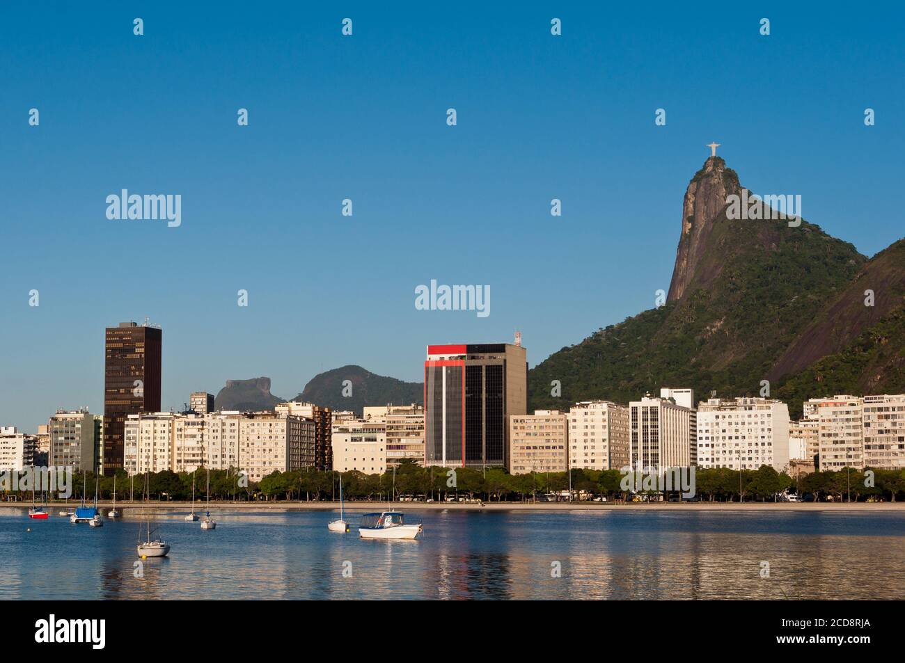 Rio de Janeiro Botafogo District Skyline with Corcovado Mountain Stock ...