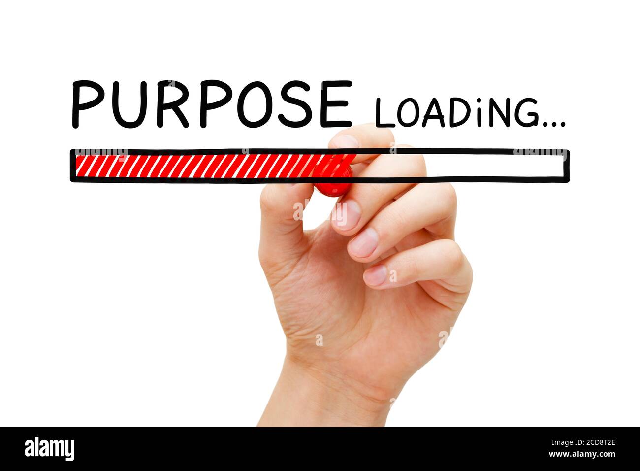 Hand drawing Purpose loading bar concept with marker on transparent ...