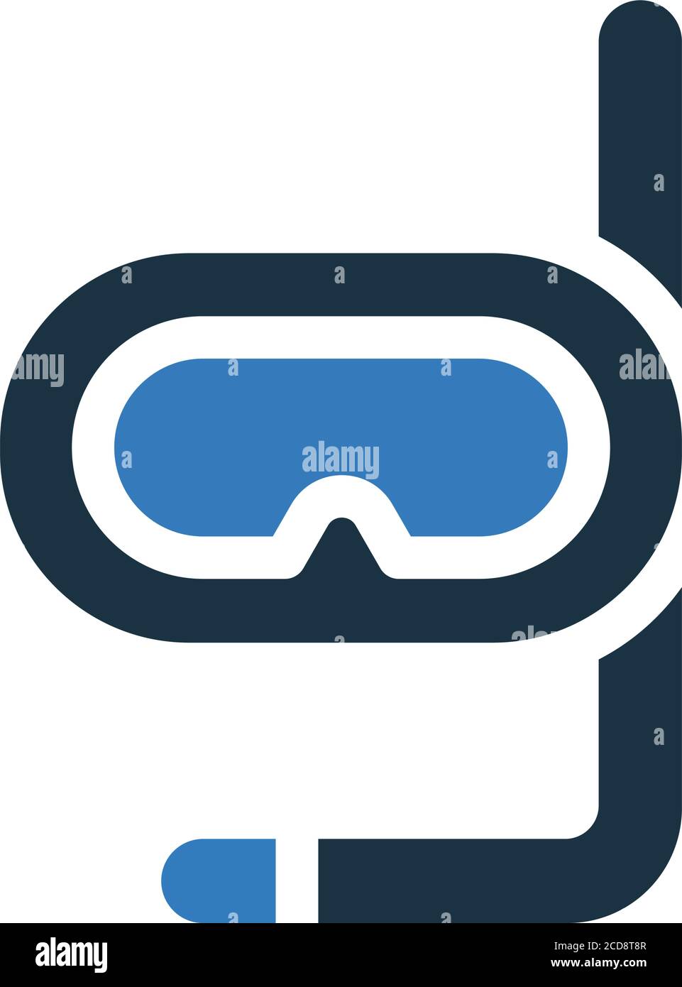 Diving, mask, scuba icon is isolated on white background. Simple vector ...