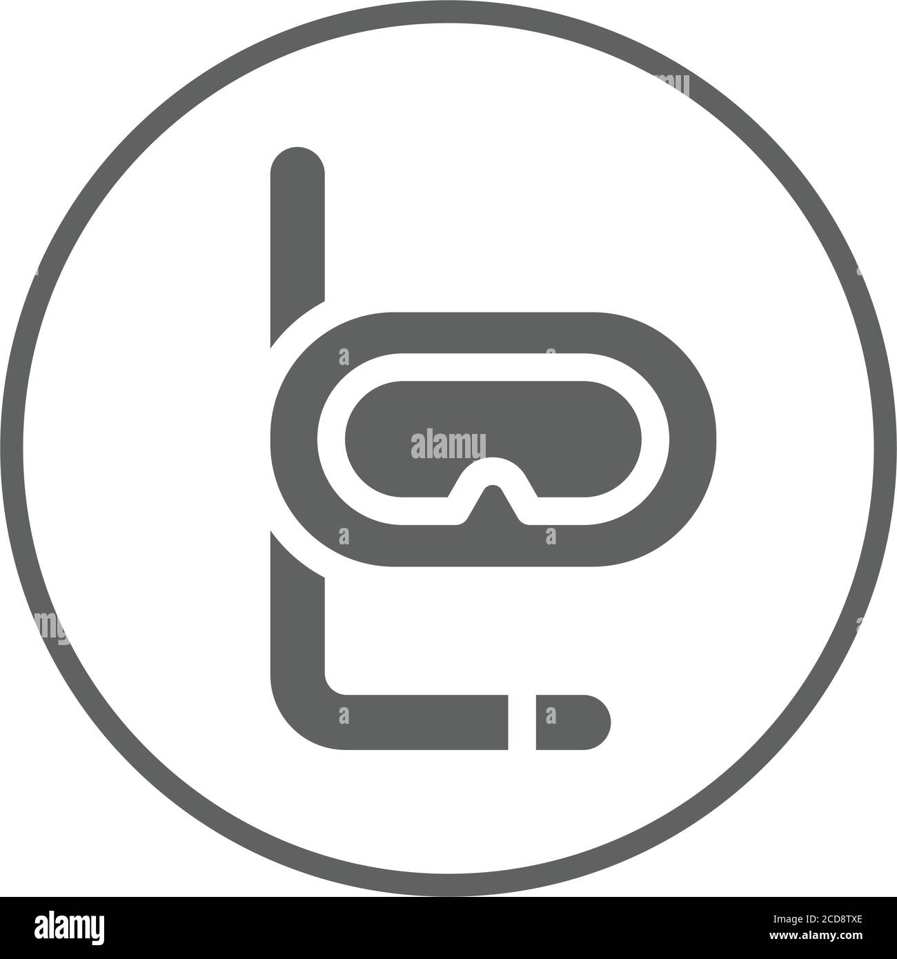 Diving, mask, scuba icon is isolated on white background. Simple vector ...