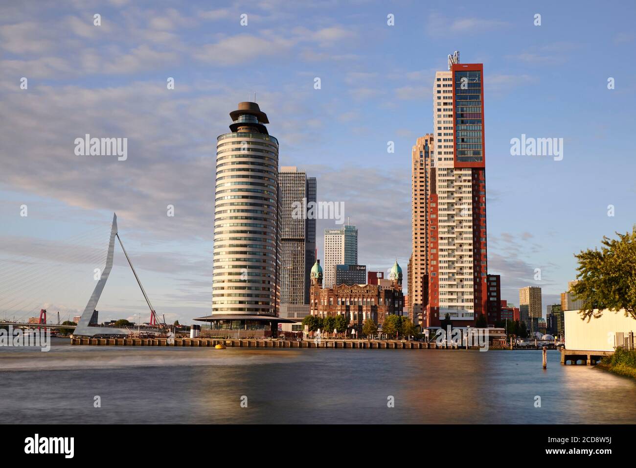 Netherlands, South Holland, Rotterdam, overlooking the Nieuwe Maas and ...