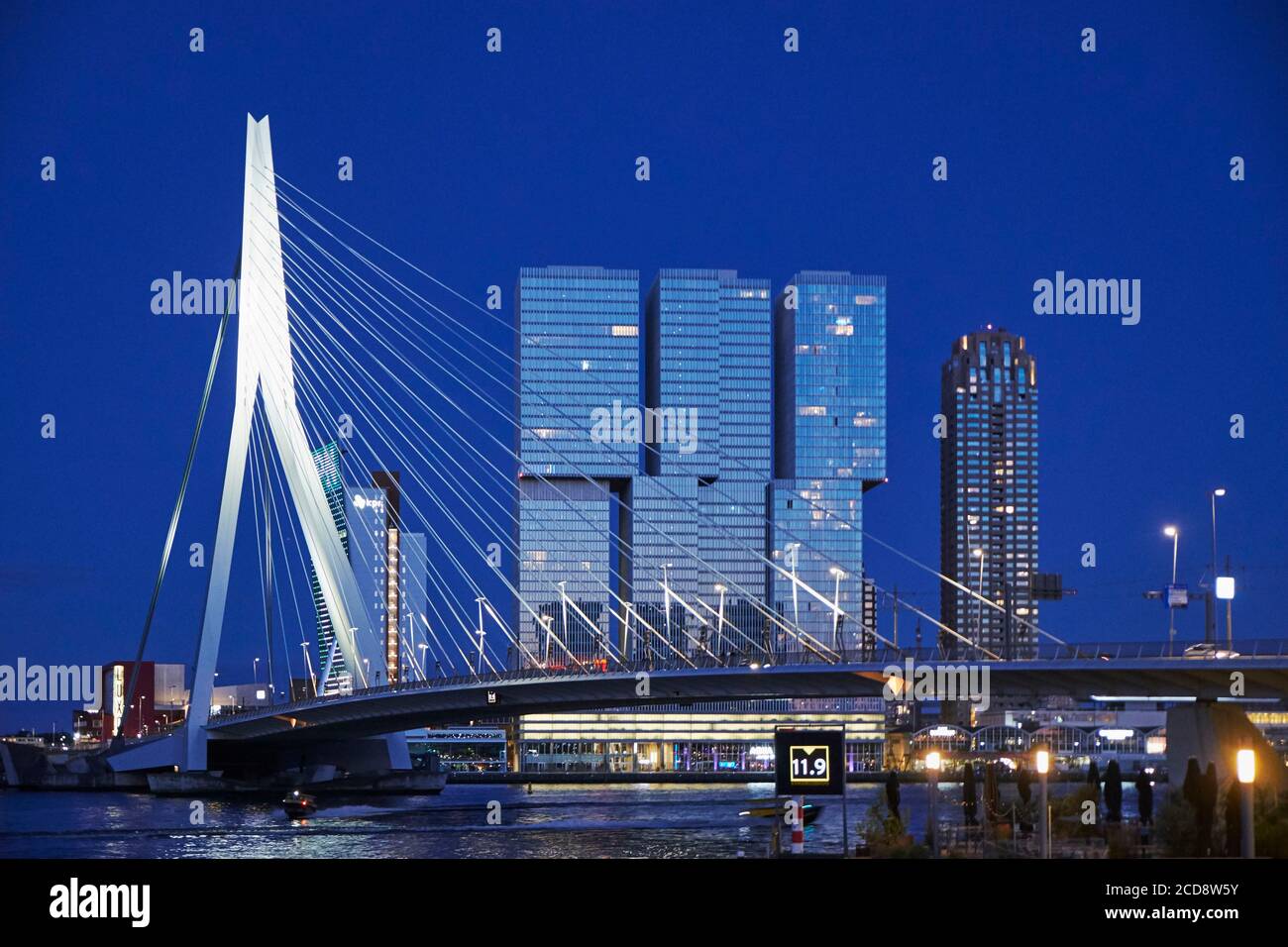 Netherlands, South Holland, Rotterdam, Southbank area along the Nieuwe ...
