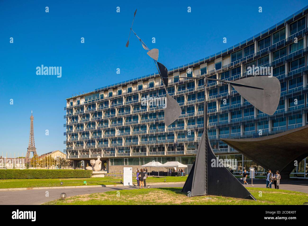 France, Paris, the Unesco headquarters and a mobile Calder Stock Photo ...