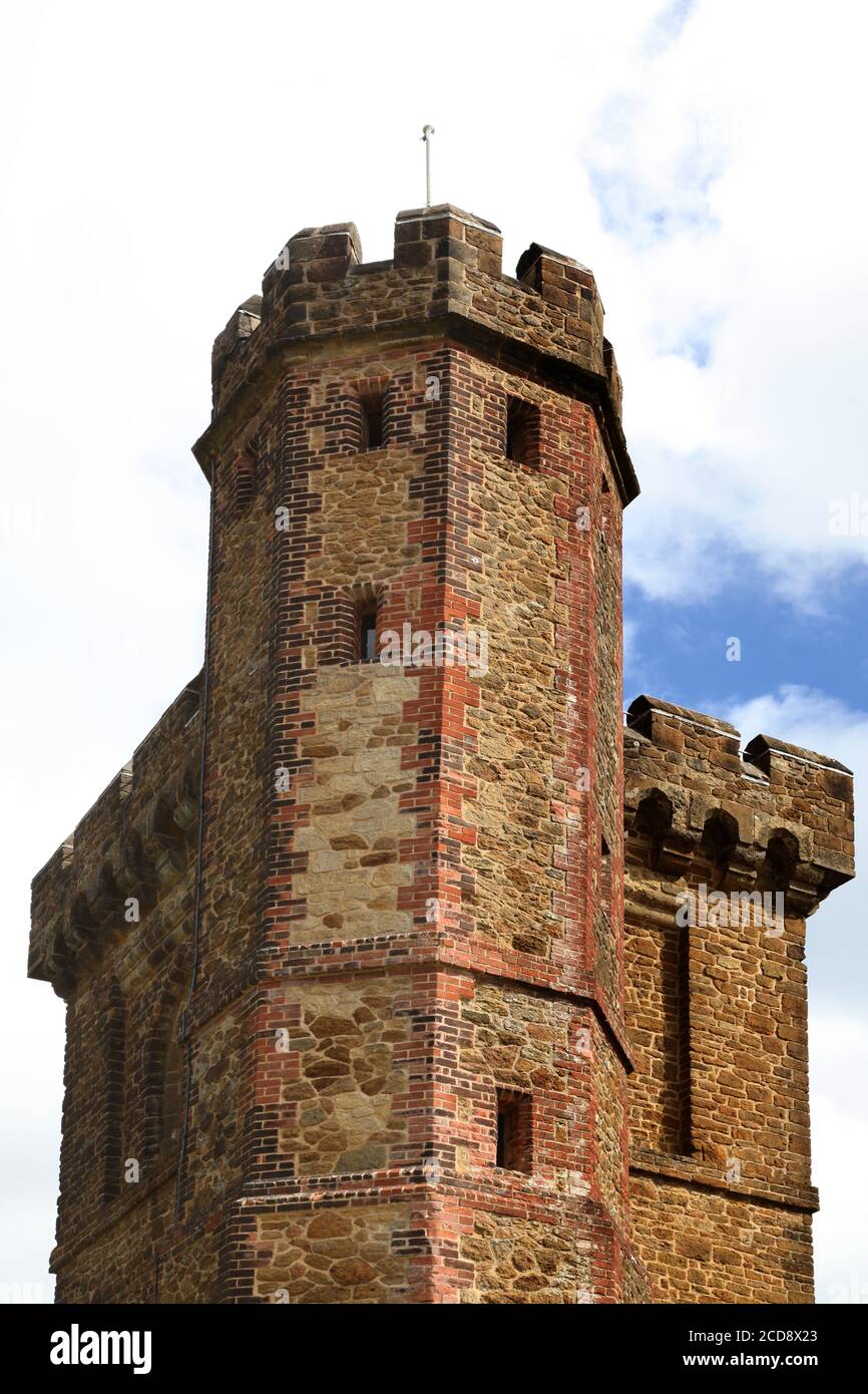 Leith Hill Tower close up, Leith Hill, Surrey, England, UK, August 2020 ...
