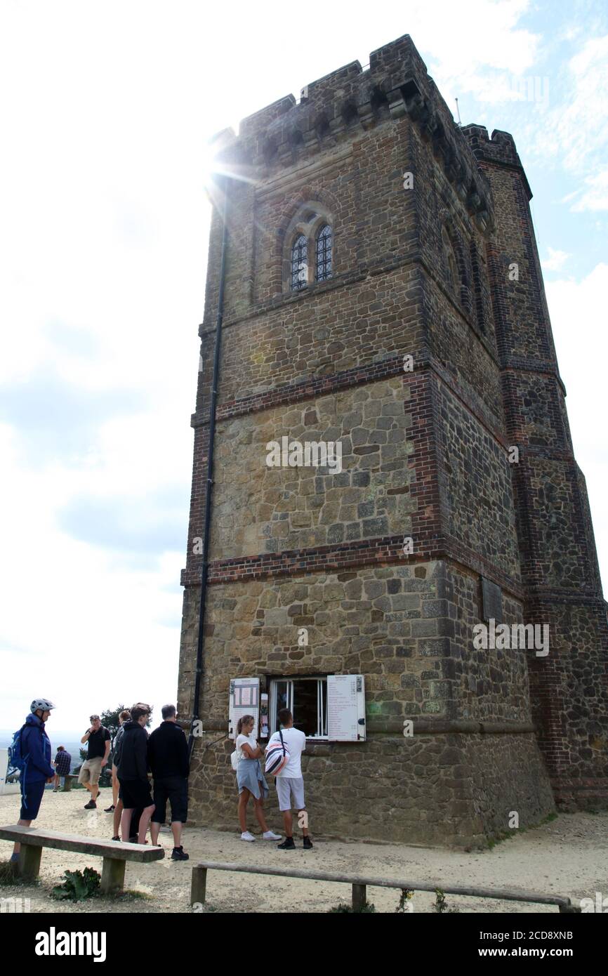 Visitors to Leith Hill Tower queue for refreshments during Covid19 ...